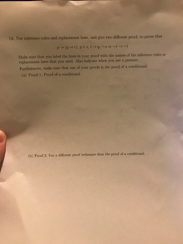 Solved 14. Use inference rules and replacement laws, and | Chegg.com
