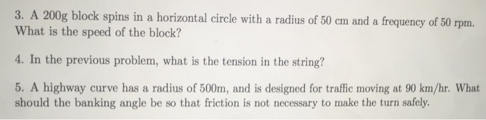 Solved A 200g block spins in a horizontal circle with a | Chegg.com