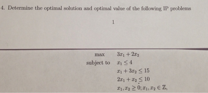 Solved Determine the optimal solution and optimal value of | Chegg.com