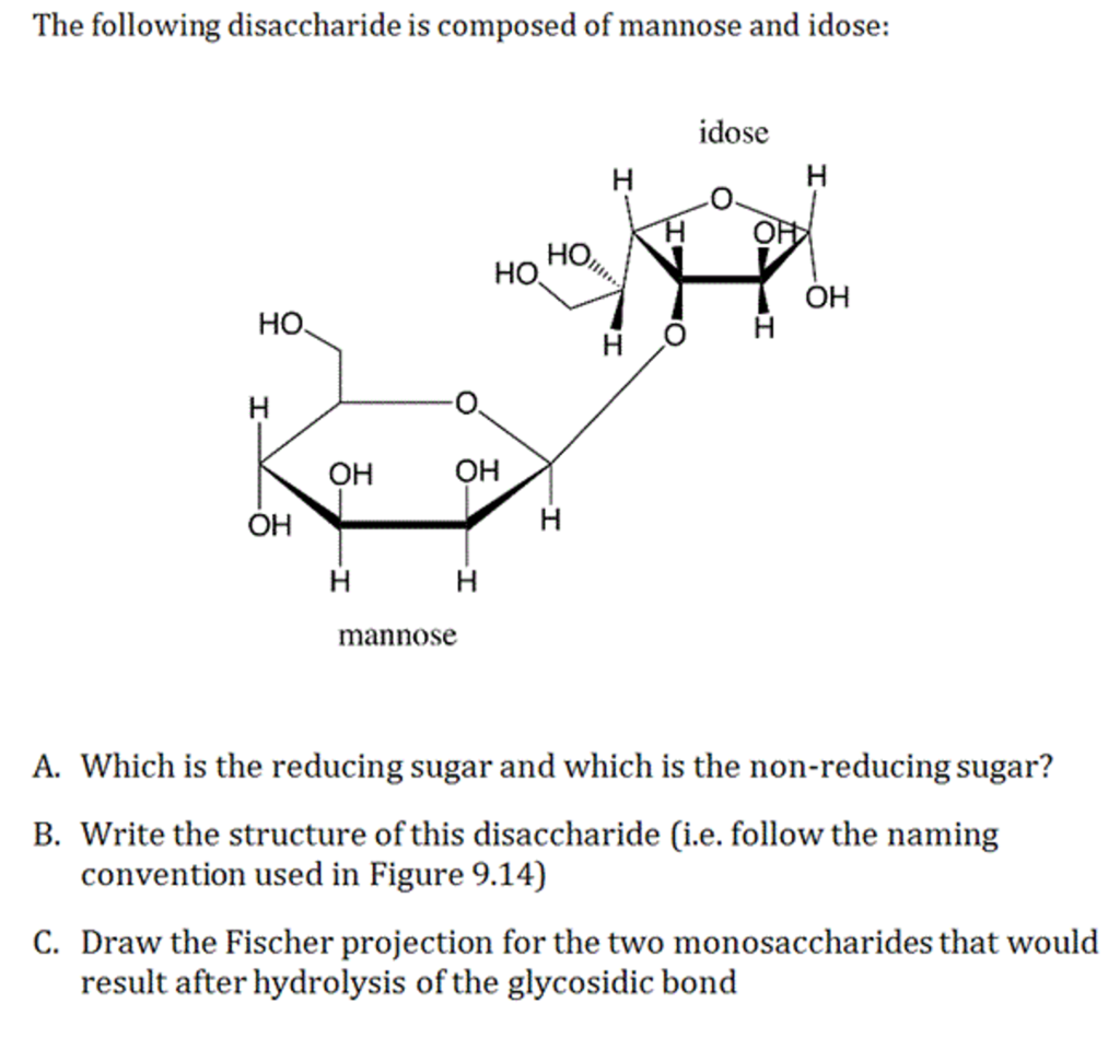 Solved The following disaccharide is composed of mannose and | Chegg.com