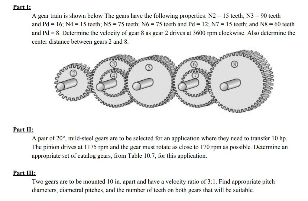 Solved Part L A gear train is shown below The gears have the | Chegg.com
