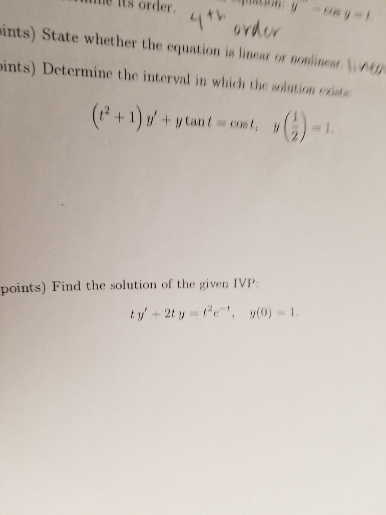 Solved DNJON ine its order, Lt. ints) State whether the | Chegg.com Solved DNJON ine its order, Lt. ints) State whether the | Chegg.com