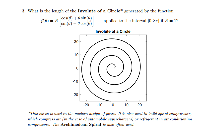 Solved What is the length of the Involute of a Circle^* | Chegg.com