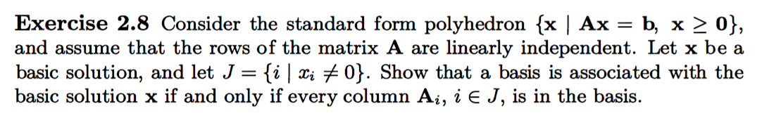 Solved Exercise 2.8 Consider the standard form polyhedron {x | Chegg.com