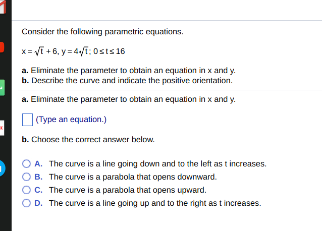 Solved Consider the following parametric equations b. | Chegg.com
