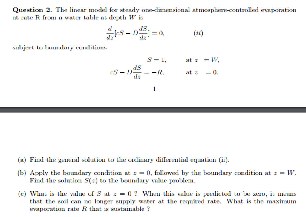 Solved The linear model for steady one-dimensional | Chegg.com