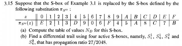 Suppose that the S-box of Example 3.1 is replaced by | Chegg.com