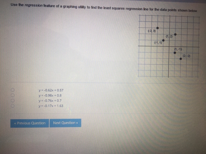Solved Use The Regression Feature Of A Graphing Utility To