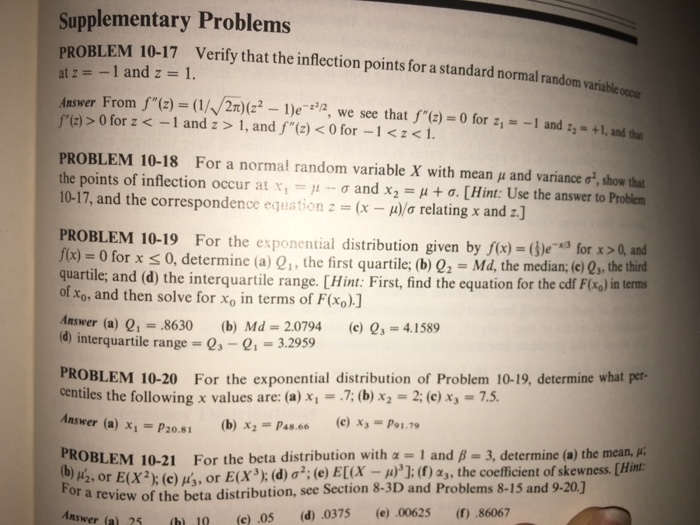 Solved Verify that the inflection points for standard normal | Chegg.com
