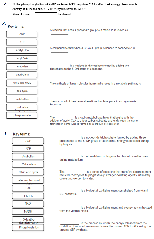 Solved If the phosphorylation of GDP to form GTP requires | Chegg.com