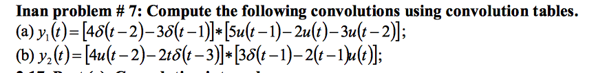 Solved Inan problem # 7: Compute the following convolutions | Chegg.com Solved Inan problem # 7: Compute the following convolutions | Chegg.com