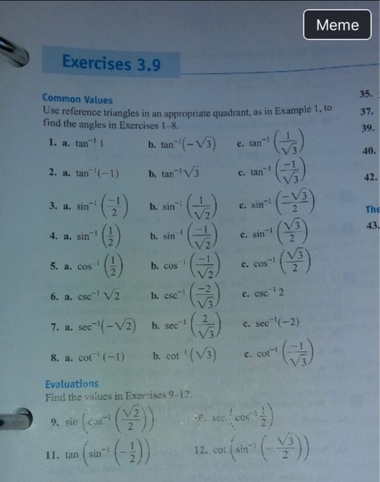 Solved Use reference triangles in an appropriate quadrant, | Chegg.com