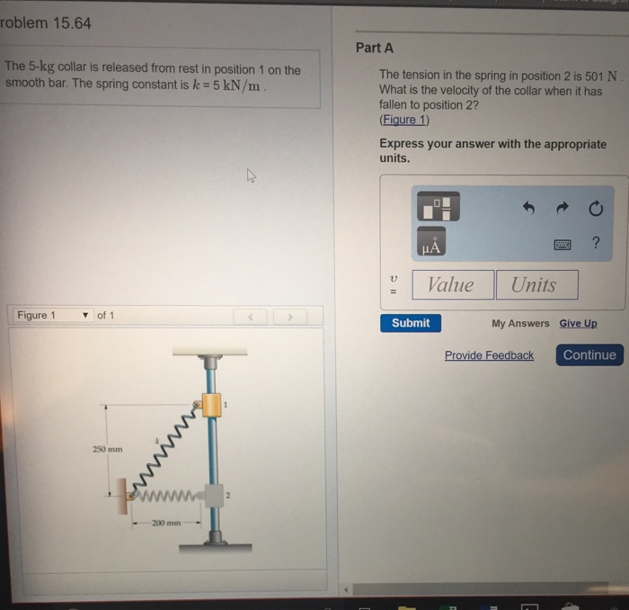 Solved The 5-kg collar is released from rest in position 1 | Chegg.com