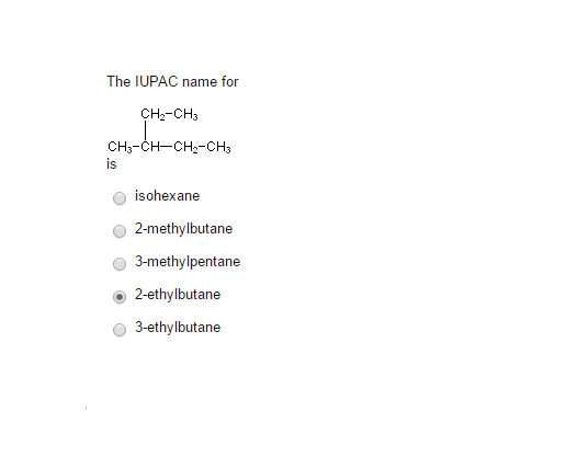 Solved The IUPAC name for is isohexane 2-methylbutane | Chegg.com