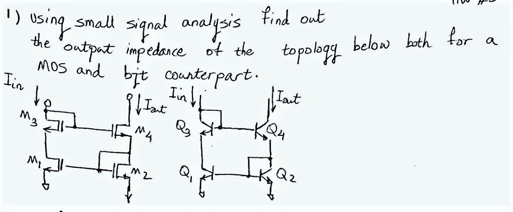 Solved Using small signal analysis, find the output | Chegg.com