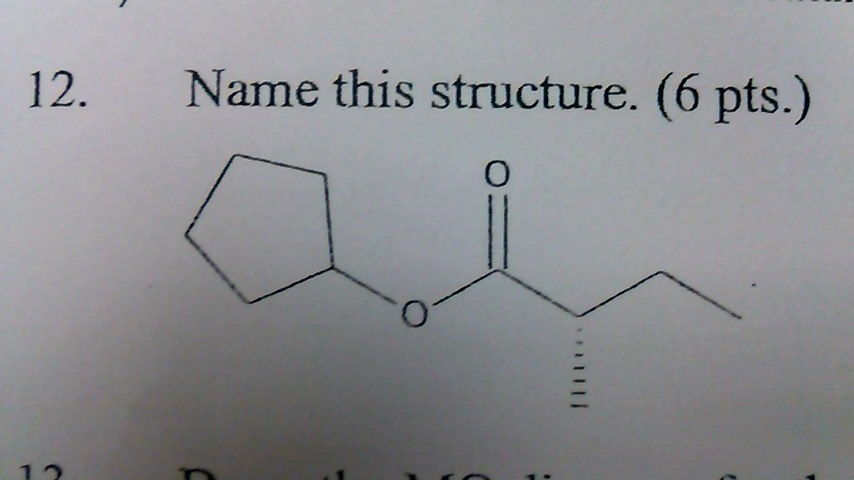 Solved 12. Name this structure. (6 pts.) | Chegg.com
