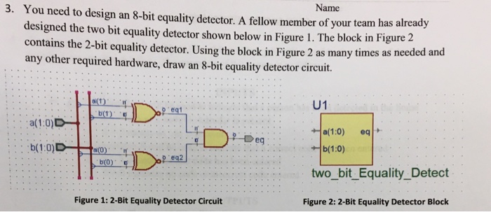 Solved You need design an 8-bit equality detector. A fellow | Chegg.com