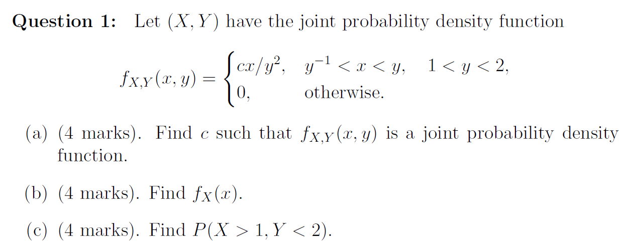 Solved Let (X, Y) have the joint probability density | Chegg.com