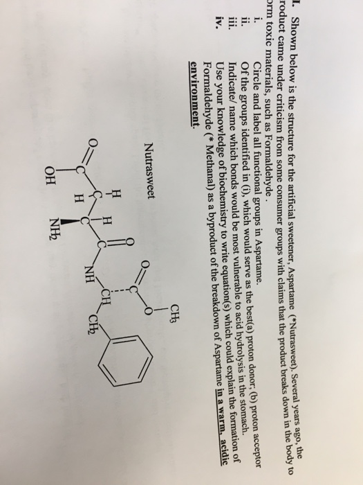 Solved Shown below is the structure for the artificial | Chegg.com