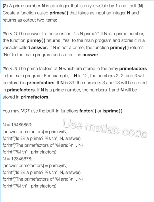 Solved A Prime Number N Is An Integer That Is Only Divisible 