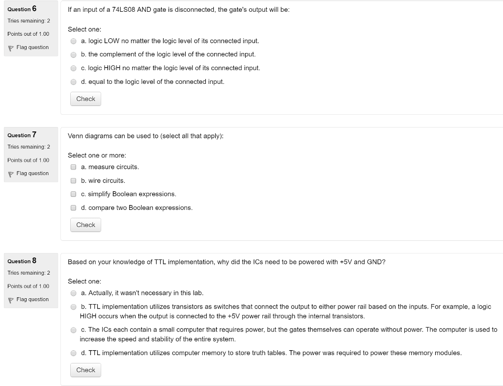 If an input of a 74LS08 AND gate is disconnected, the | Chegg.com