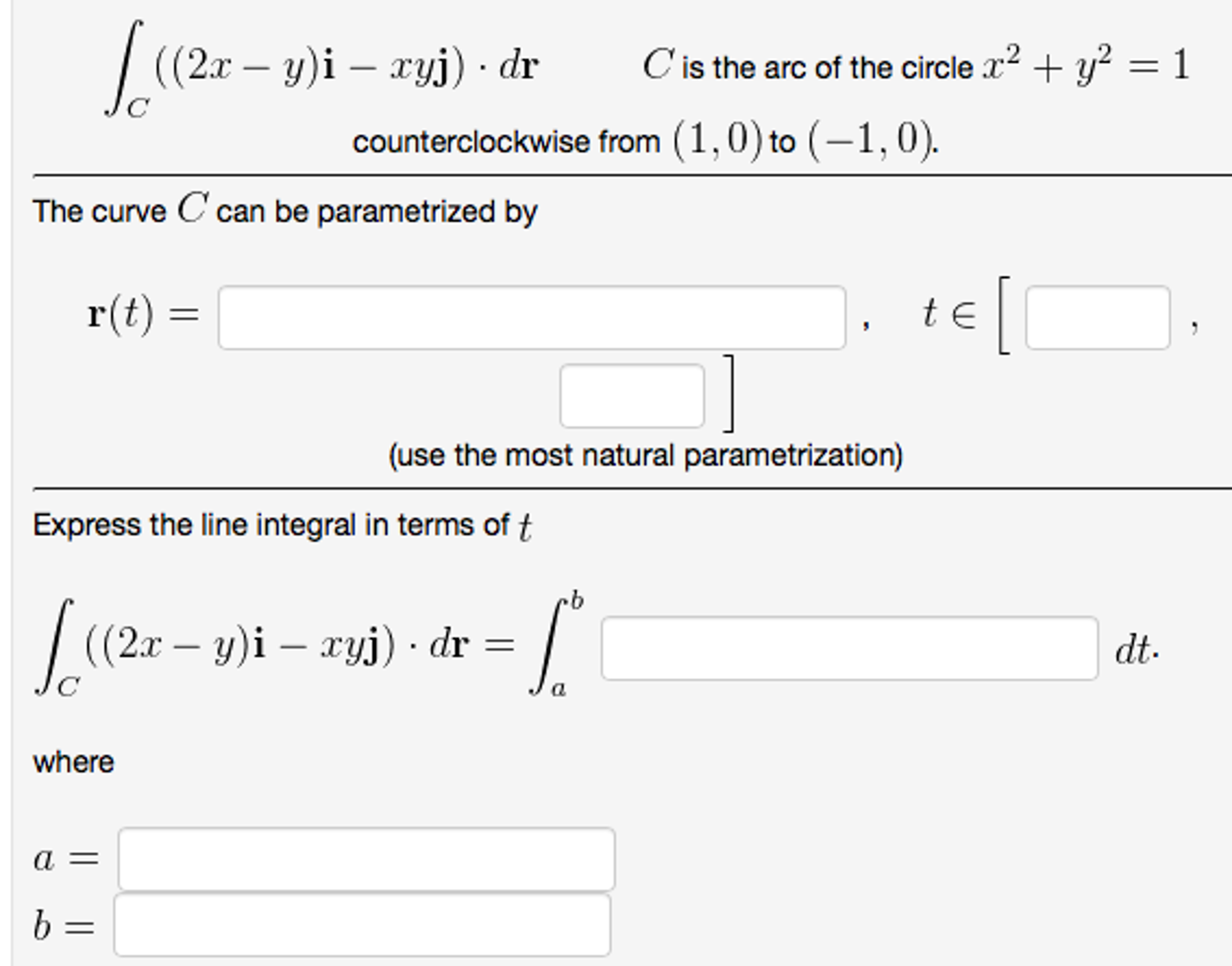 Solved ((2x - y)i -ryj) dr C is the arc of the circle r2 + | Chegg.com