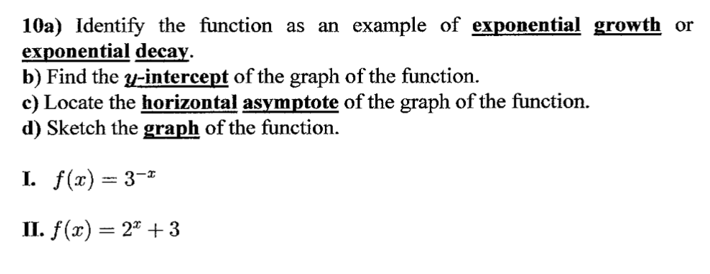 Solved a) Identify the function as an example of exponential | Chegg.com