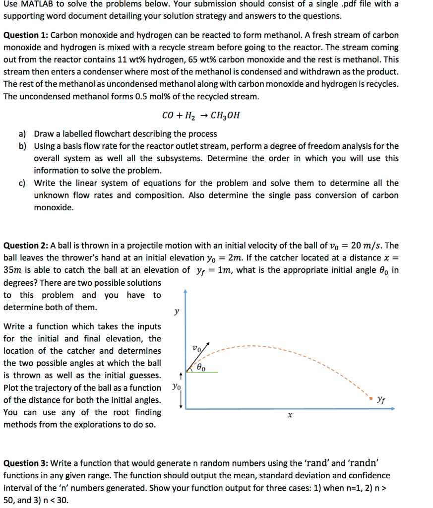 Use MATLAB to solve the problems below. Your | Chegg.com