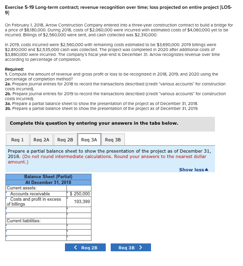 Solved Exercise 5-19 Long-term contract; revenue recognition | Chegg.com