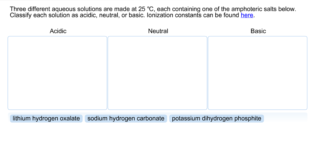 Solved Three different aqueous solutions are made at 25 | Chegg.com