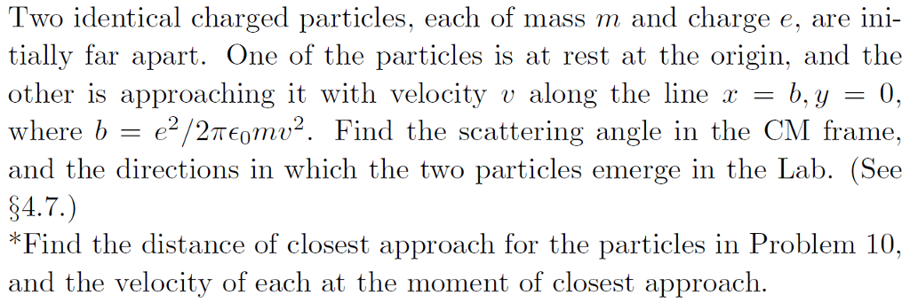 Solved Two identical charged particles, each of mass m and | Chegg.com