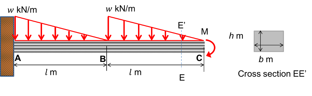 Solved Consider the beam below: w = 115 kN/mM = 181 kN.ml | Chegg.com
