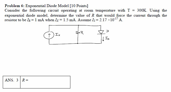 Solved Problem 6: Exponential Diode Model [10 Points] | Chegg.com