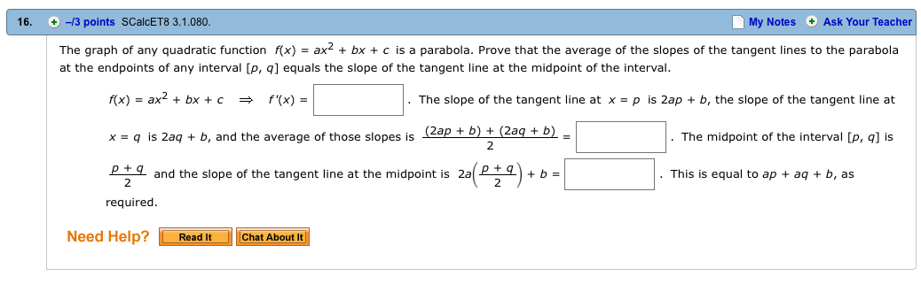Solved The graph of any quadratic function f(x) = ax2 + bx + | Chegg.com