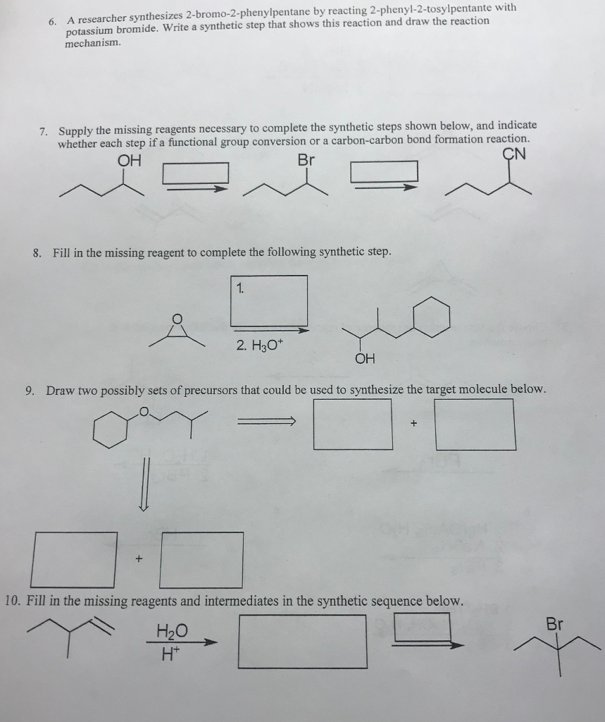 Solved A researcher synthesizes 2-bromo-2-phenylpentane by | Chegg.com