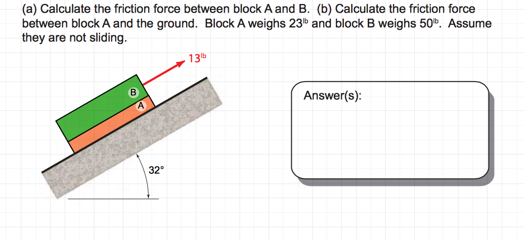 Solved (a) Calculate the friction force between block A and | Chegg.com