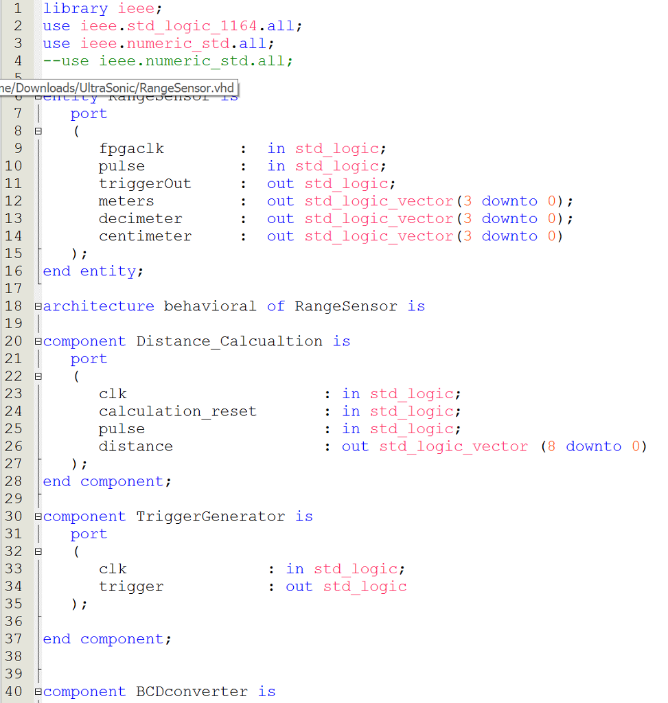 Solved 1 library ieee; 2 use ieee std logic 1164 all 3 use | Chegg.com