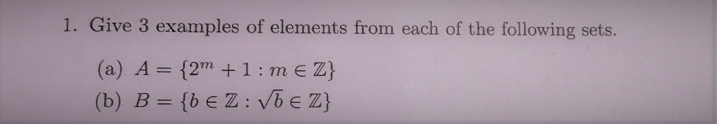 Solved Give 3 example of elements from each of the following | Chegg.com