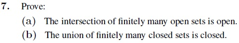 Solved Prove: (a) The intersection of finitely many open | Chegg.com