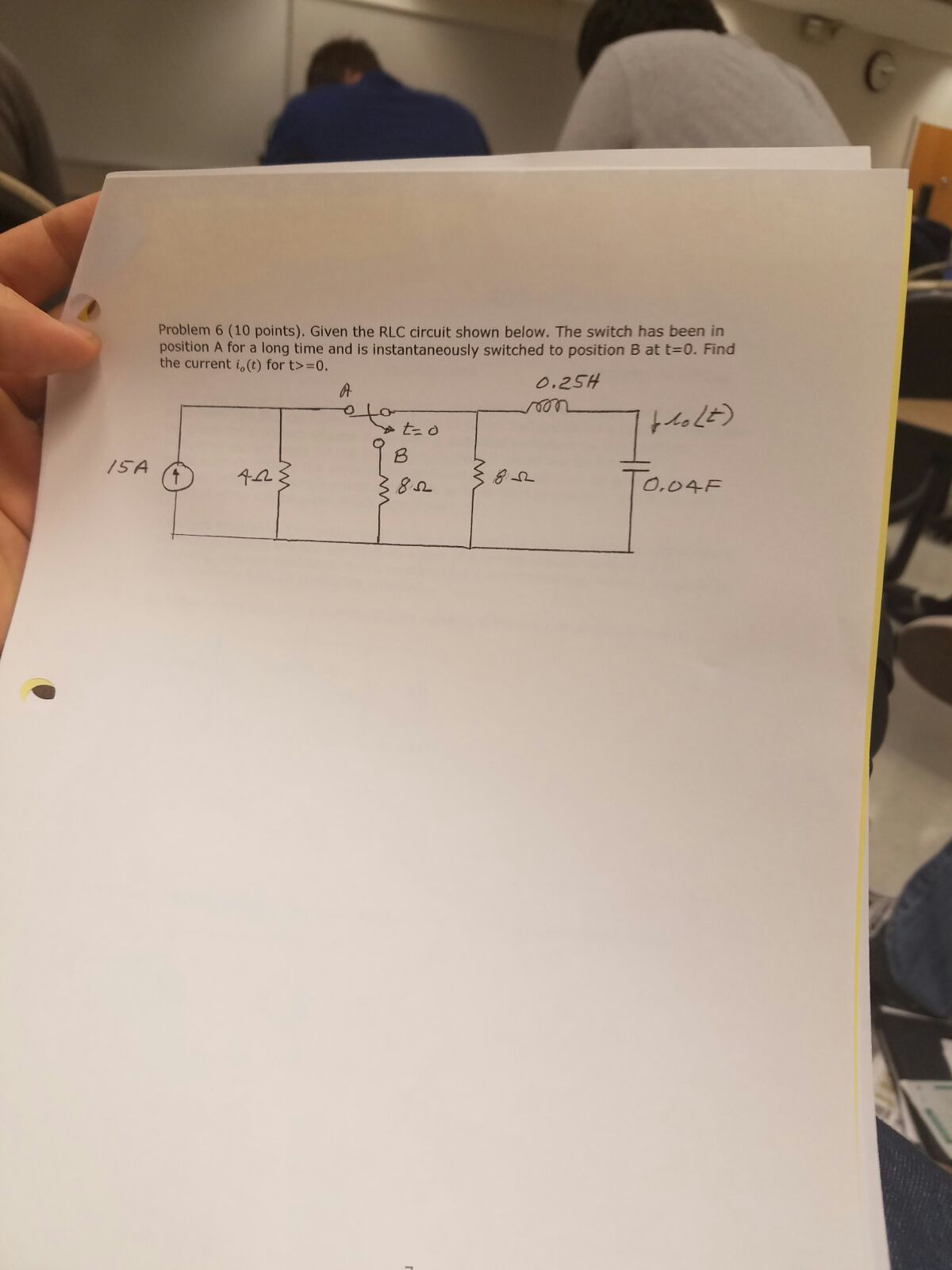 Solved Given the RLC circuit shown below. The switch has | Chegg.com