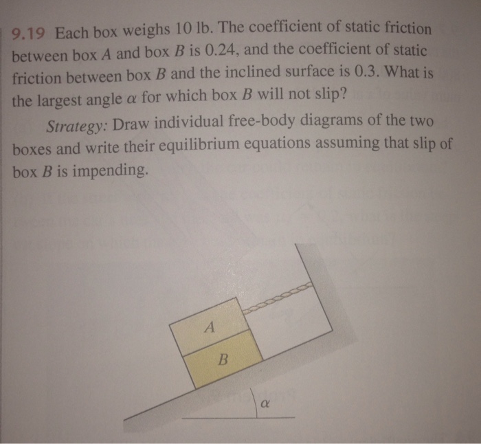 Solved Each box weighs 10 lb. The coefficient of static | Chegg.com