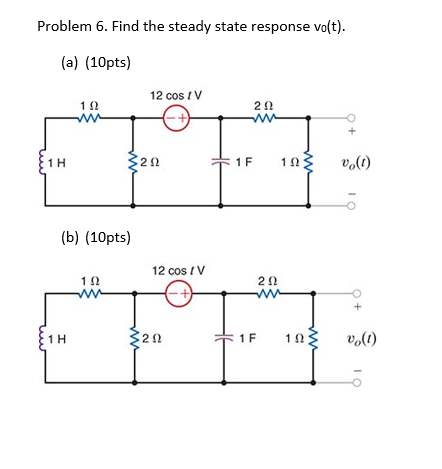 Solved Find the steady state response v_0 (t). | Chegg.com