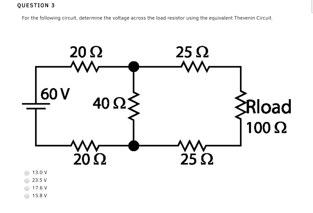 Solved For the following circuit, determine the voltage | Chegg.com