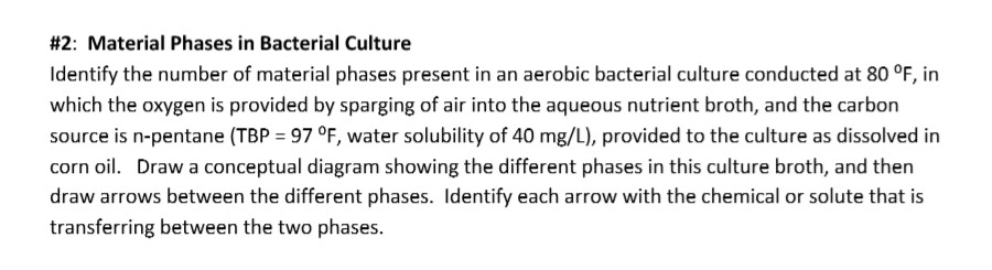 Solved #2: Material Phases in Bacterial Culture Identify the | Chegg.com
