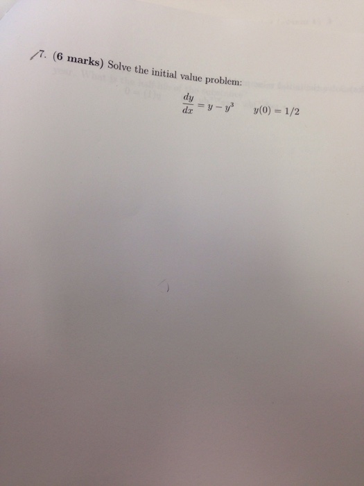 Solved Solve the initial value problem: dy/dx = y - y^3 y(0) | Chegg.com