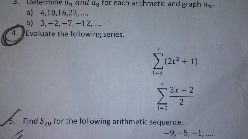 Solved 3. Determine an and ag for each arithmetic and graph | Chegg.com