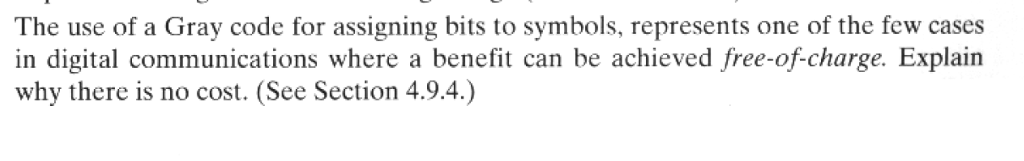 Solved The use of a Gray code for assigning bits to symbols, | Chegg.com