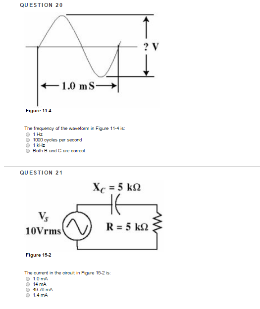 Solved Question 20 The frequency of the waveform in Figure | Chegg.com