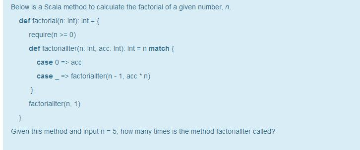 Solved Below is a Scalar method to calculate the factorial | Chegg.com