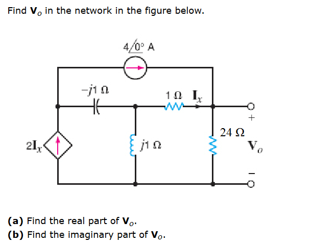 Solved Find V0 in the network n the figure below. (a) Find | Chegg.com